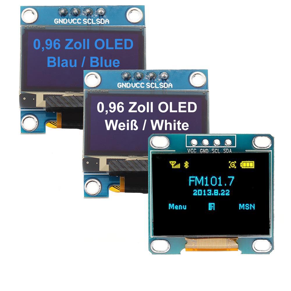 0,96 Zoll 2,44cm OLED Display 128x64 I2C/IIC div. Farben – mediarath - Martin Damrath